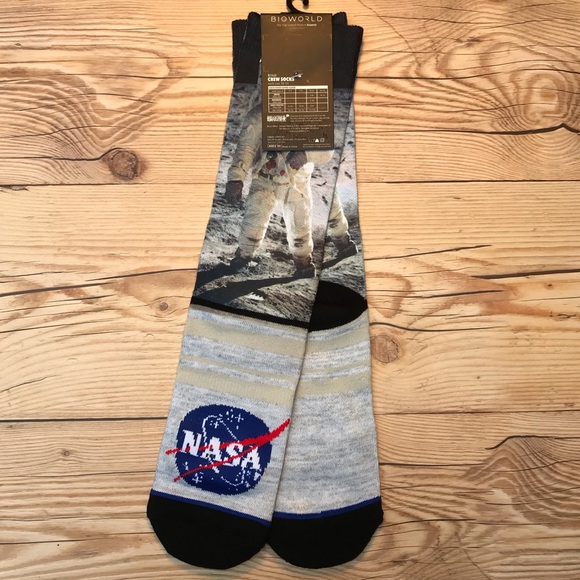 Bioworld | Underwear & Socks | Nasa Space Graphic Print Astronaut Crew Socks | Poshmark